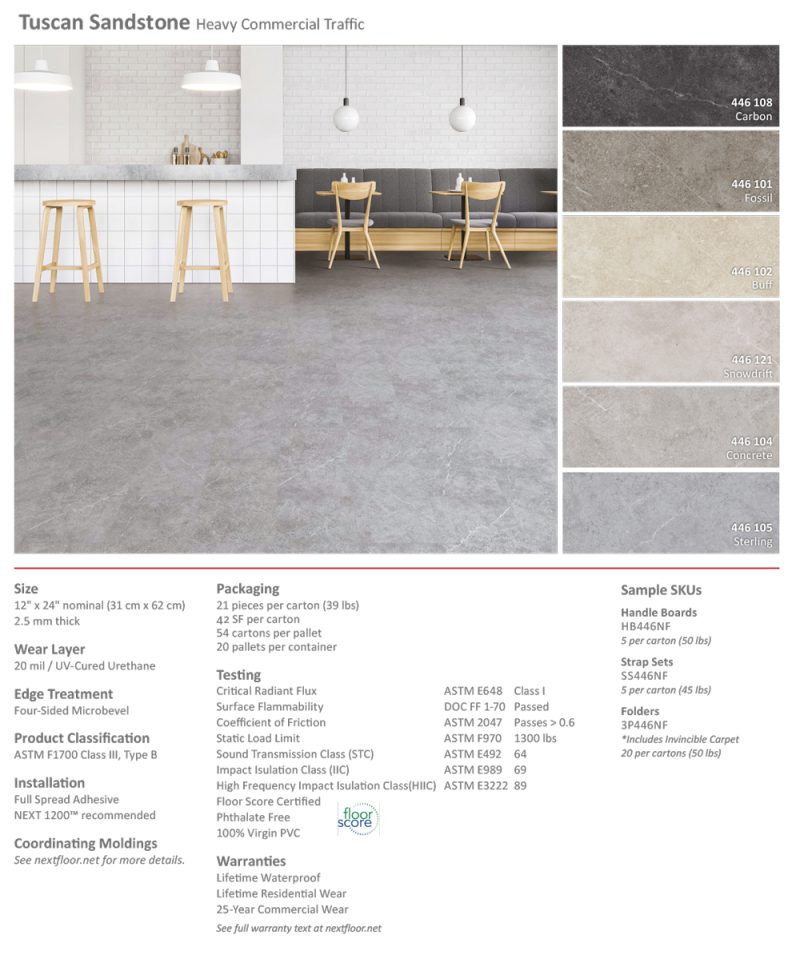 Tuscan Sandstone 446 Luxury Vinyl Tile - LVT - Next Floor - Kaplan ...